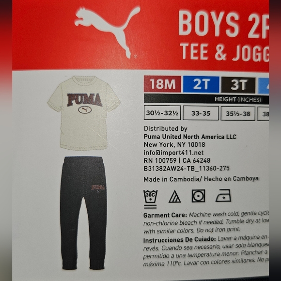 Puma | Matching Sets | Puma 2t Boys 2 Piece Active Set | Poshmark